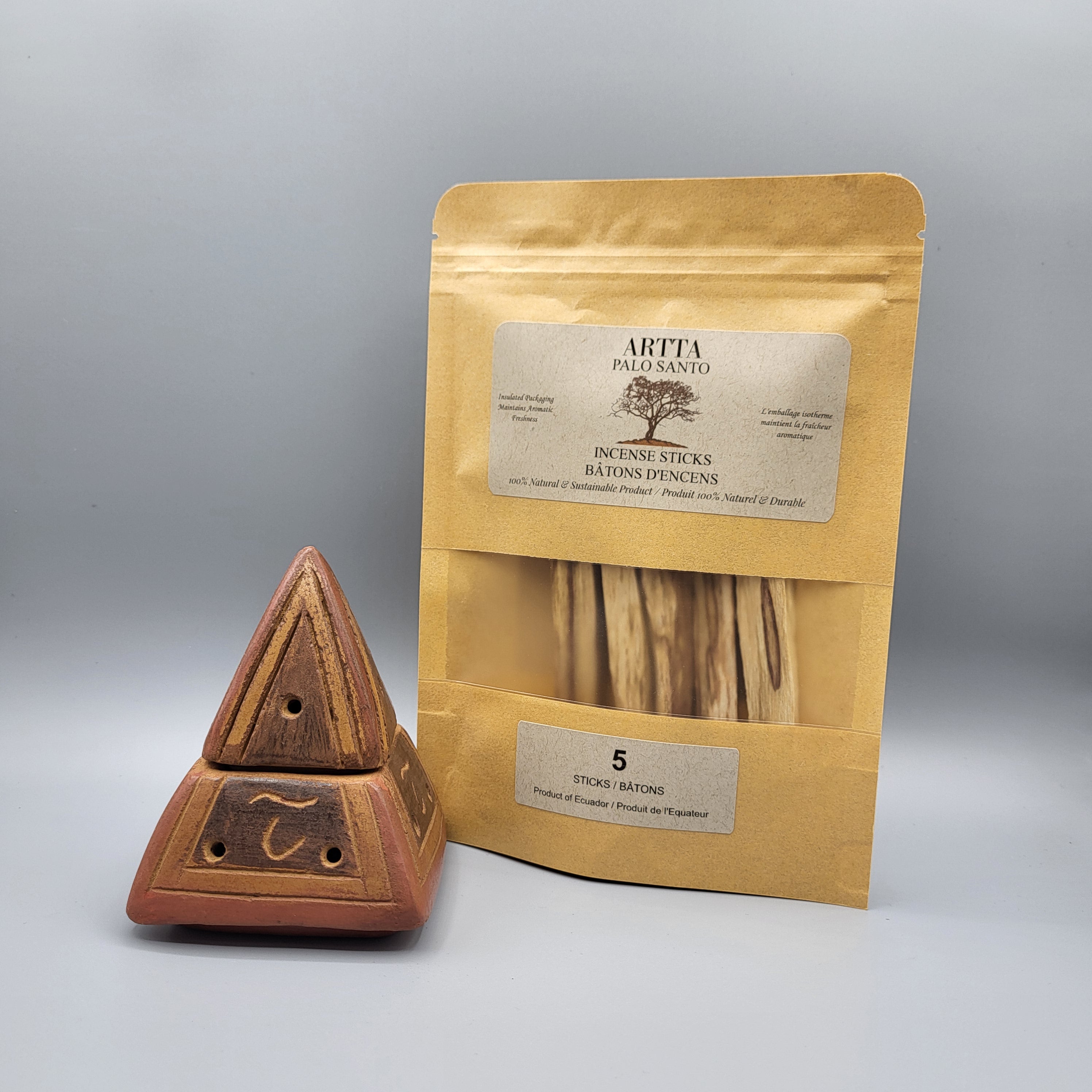 Bundle ~ Burner (Pyramid) with Sticks – ARTTA Palo Santo